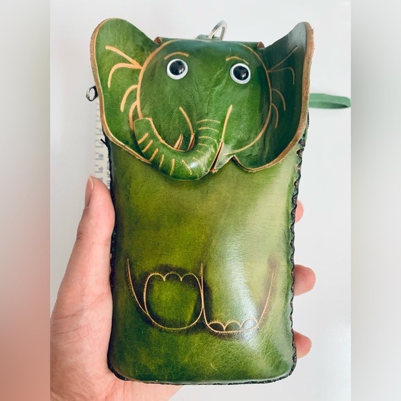 Bags | Handmade Green Leather Elephant Handbag | Poshmark